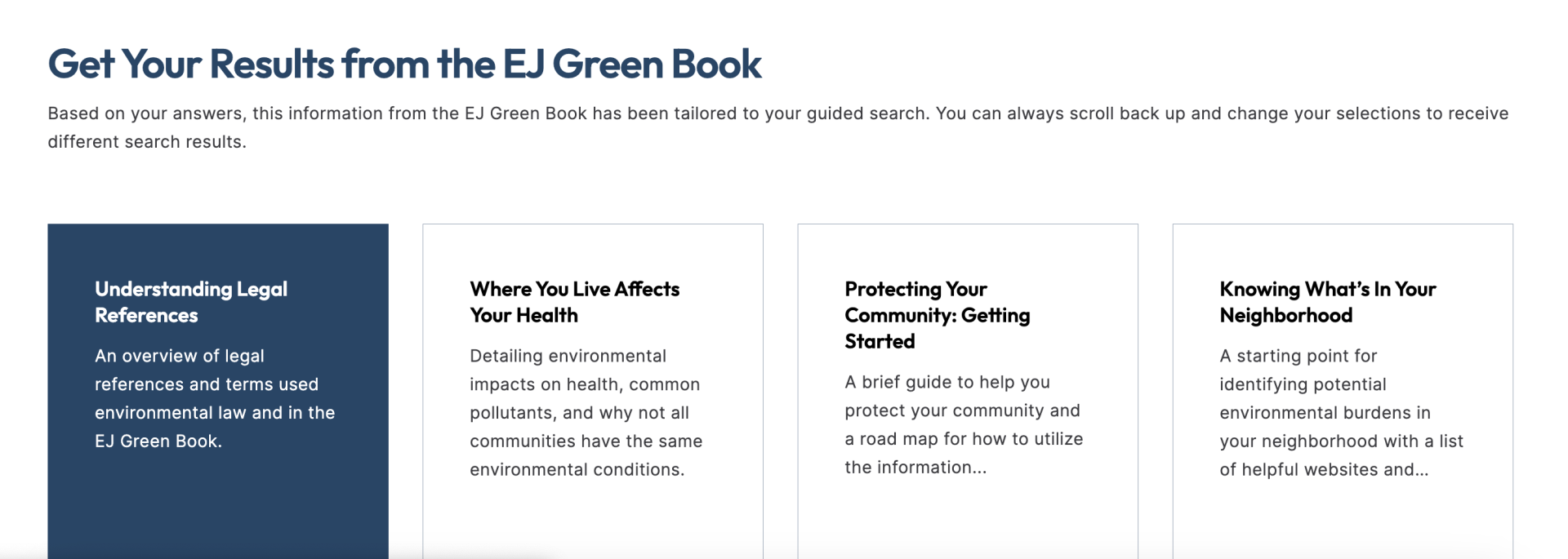 User Guide - The Environmental Justice Green Book